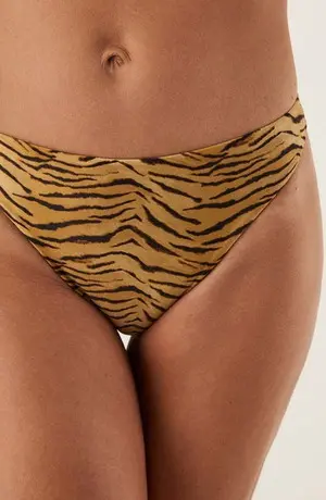 VIX PAULA HERMANNY Lindsay Tiger Print Bikini Bottom - Multi