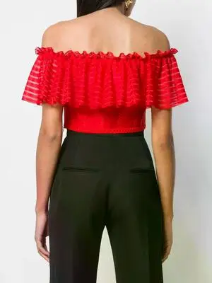 Alexander McQueen Cropped Off-the-shoulder Top