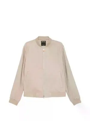 Zegna Linen Bomber Jacket - Neutrals