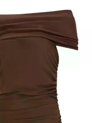 DES_PHEMMES Ruched Off-shoulder Midi Dress
