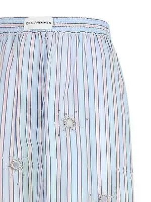 DES_PHEMMES Crystal-embellished Striped Trousers