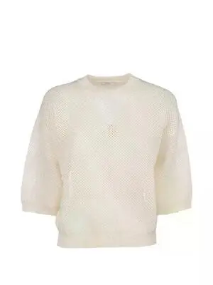 Peserico Sequin-embellished Open-knit Jumper - Neutrals