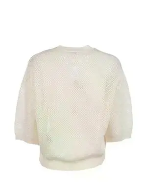Peserico Sequin-embellished Open-knit Jumper - Neutrals