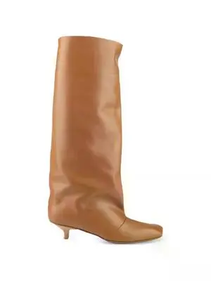 Vicini Leather Square-toe Boots - Brown