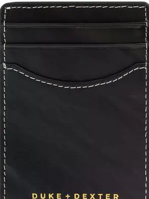 DUKE + DEXTER Dean Cherry-print Leather Cardholder - Black