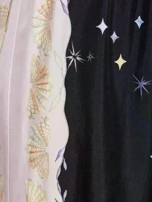 FORTE_FORTE Midnight Blue Celestial And Floral Print Palazzo Pants - Black