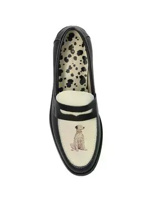 DUKE + DEXTER Dalmatian-print Loafers - Black