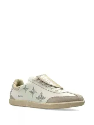 DUKE + DEXTER Duke Star-print Crocodile-effect Sneakers