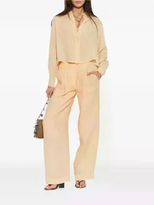 FORTE_FORTE Scalloped-cuff Linen Shirt - Neutrals