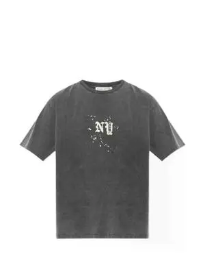 DUKE + DEXTER Acid-wash Graphic-print T-shirt