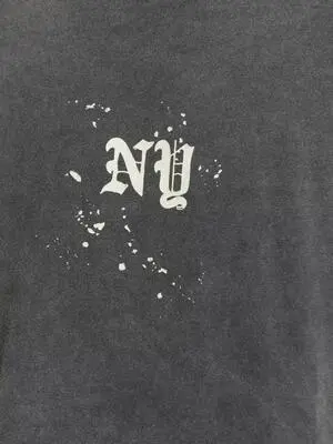 DUKE + DEXTER Acid-wash Graphic-print T-shirt