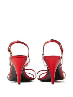 Versace Valentina Metallic Sandals 80 Mm - Red