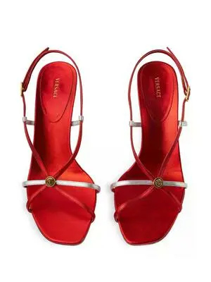 Versace Valentina Metallic Sandals 80 Mm - Red
