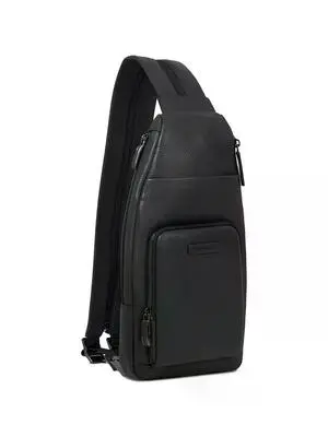 PIQUADRO Modus Restyling Leather Sling Bag - Black