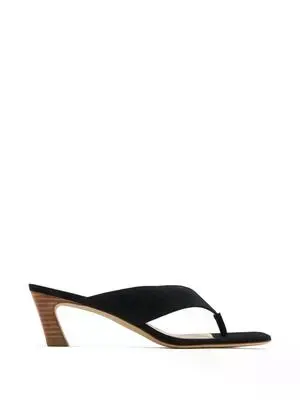 STUART WEITZMAN Stassi Suede Thong Sandals - Black