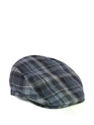 LOCK & CO. HATTERS Grosvenor Check Flat Cap - Blue