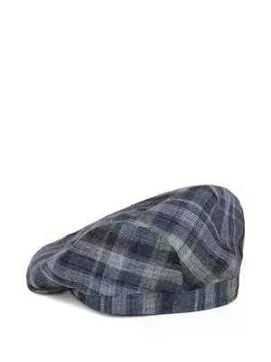 LOCK & CO. HATTERS Grosvenor Check Flat Cap - Blue