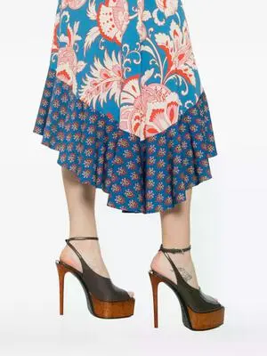 Etro Floral-print Ruffled Midi Dress - Blue