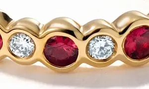 MARK HENRY Bubbly 18k Gold, Diamond, And Band Ring - Ruby