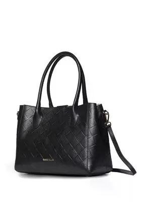MARC ELLIS Alene Quilted Leather Tote - Black