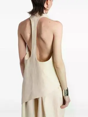 BATAKOVIC Asymmetric Halter-neck Linen Top
