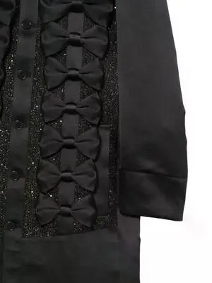 Noir Kei Ninomiya Sequin-embellished Bow-detail Coat