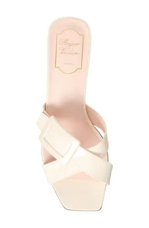 ROGER VIVIER Belle Vivier Crisscross Strap Block Heel Sandal - Cire