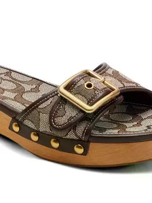 COACH Margot Monogram Buckled Sandals
