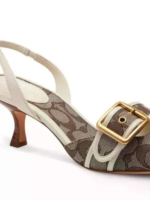 COACH Margot Buckle-detail Slingback Sandals - Brown