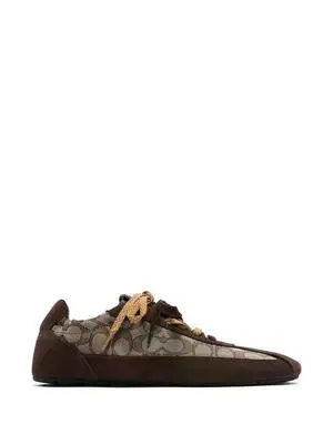 COACH Signature Monogram Suede Sneakers - Brown