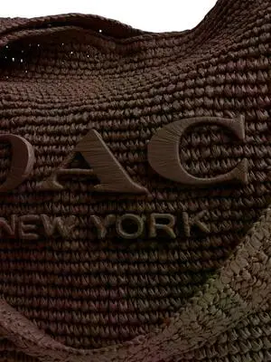 COACH Brooklyn Logo Woven Tote Bag - Brown