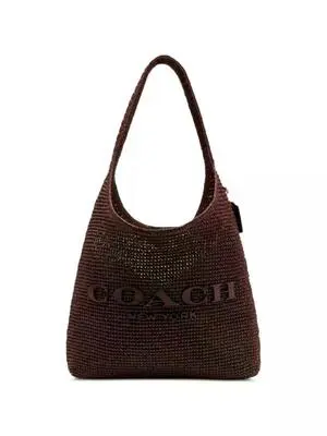 COACH Coach Brooklyn Logo Woven Tote Bag Brown