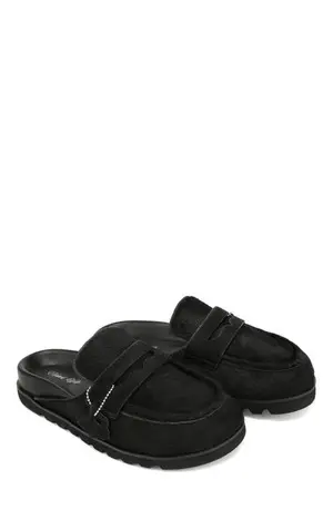 NAKED WOLFE Cordless Suede Mule - Black