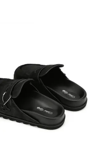 NAKED WOLFE Cordless Suede Mule - Black