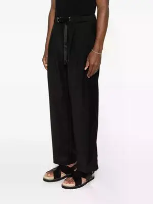 WHITE SAND Belted Pleated Trousers