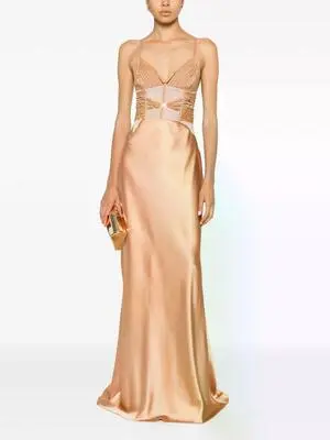 Elisabetta Franchi Corset-style Strappy Maxi Dress