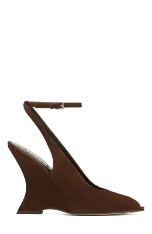 NAKED WOLFE Ronnie Wedge Slingbacks - Brown