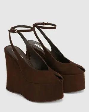NAKED WOLFE Tansy Wedge - Brown