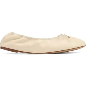 NAKED WOLFE Scrunch Ballerina Flats - Cream