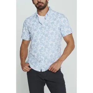 7 Diamonds Lucien Floral Short Sleeve Button-up Shirt - White