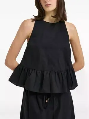 Liu Jo Ruffled Peplum Top - Black