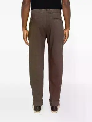 BERWICH Pleated Wool Trousers - Brown