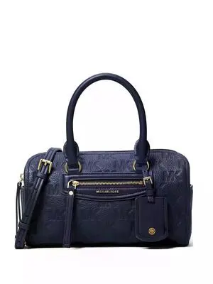 Michael Kors Monogram Pebbled-leather Tote Bag - Blue