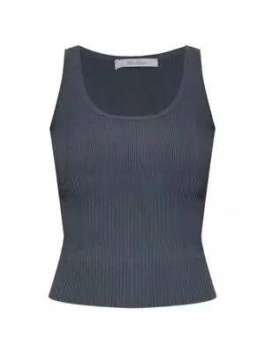 Max Mara Ribbed Knit Top - Grey