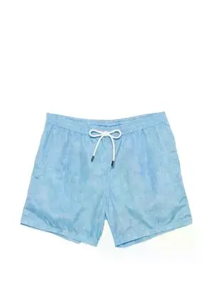 BARBA NAPOLI Floral-print Drawstring Swim Shorts - Blue