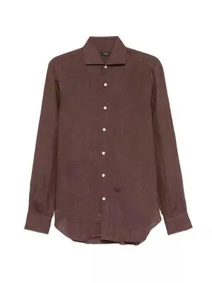 BARBA NAPOLI Slub-texture Shirt - Brown