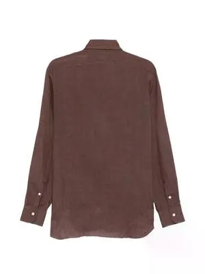 BARBA NAPOLI Slub-texture Shirt - Brown