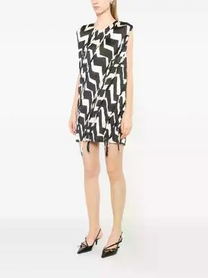 JNBY Zigzag-print Mini Dress - Black
