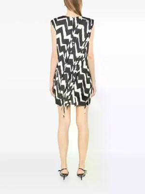 JNBY Zigzag-print Mini Dress - Black