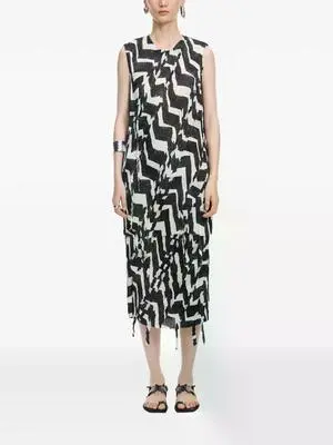 JNBY Zigzag-print Mini Dress - Black